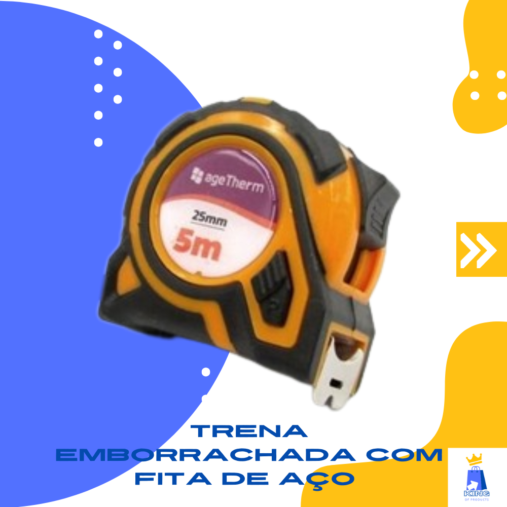 Trena emborrachada com fita de aço com trava / 3 METROS | Shopee Brasil