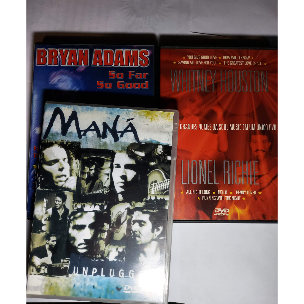 kit de 3 dvds Maná acustico e Bryan adams clipes e lionel richie clipes ...