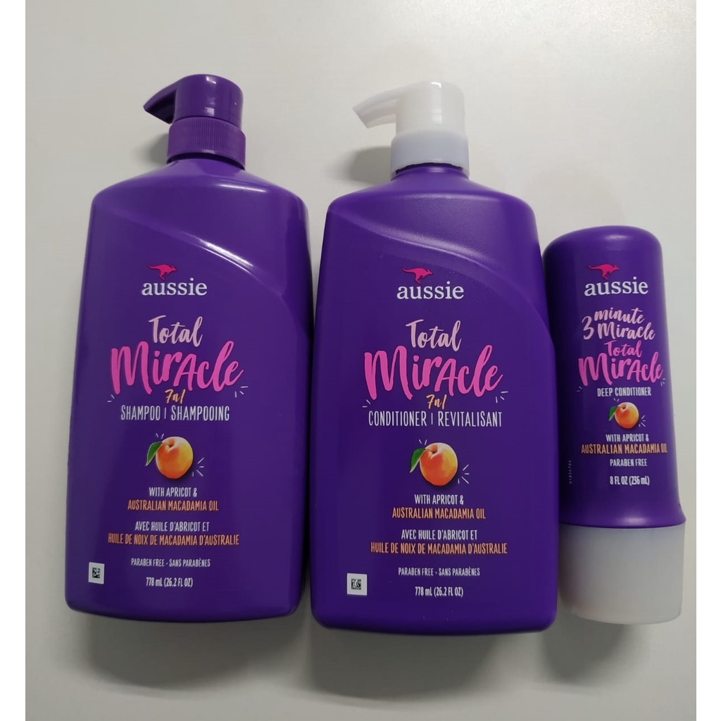 Kit Aussie Total Miracle Sh. E Cond. 778ml E Mascara 236ml | Shopee Brasil