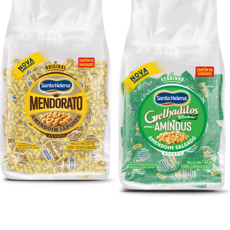 Fardo de Amendoim Mendorato Santa Helena C/60 unidades de 27g | Shopee ...
