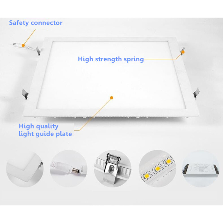 Luminaria Painel Plafon Led 36W 40x40cm Embutir/Sobrepor Quadrado Branco Quente/Frio | Shopee Brasil