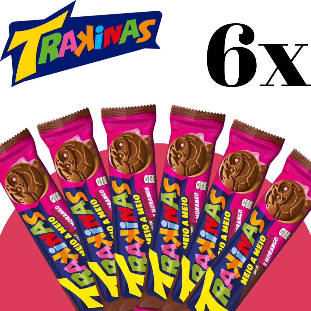 Biscoito Trakinas Meio a Meio Choc/mor 126g C/06 | Shopee Brasil