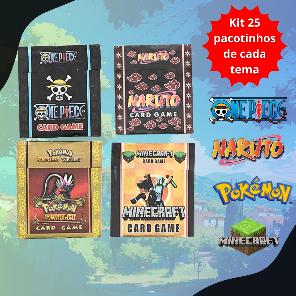 Kit 400 Novos Cards Game Premium - 25 Pacotinhos de Cada Tema - 100 ...