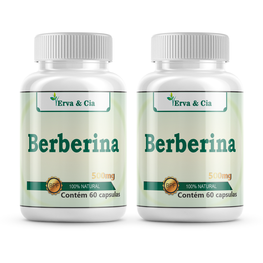 Berberina Original 2 Frascos 120 Cápsulas 500mg Pura | Shopee Brasil