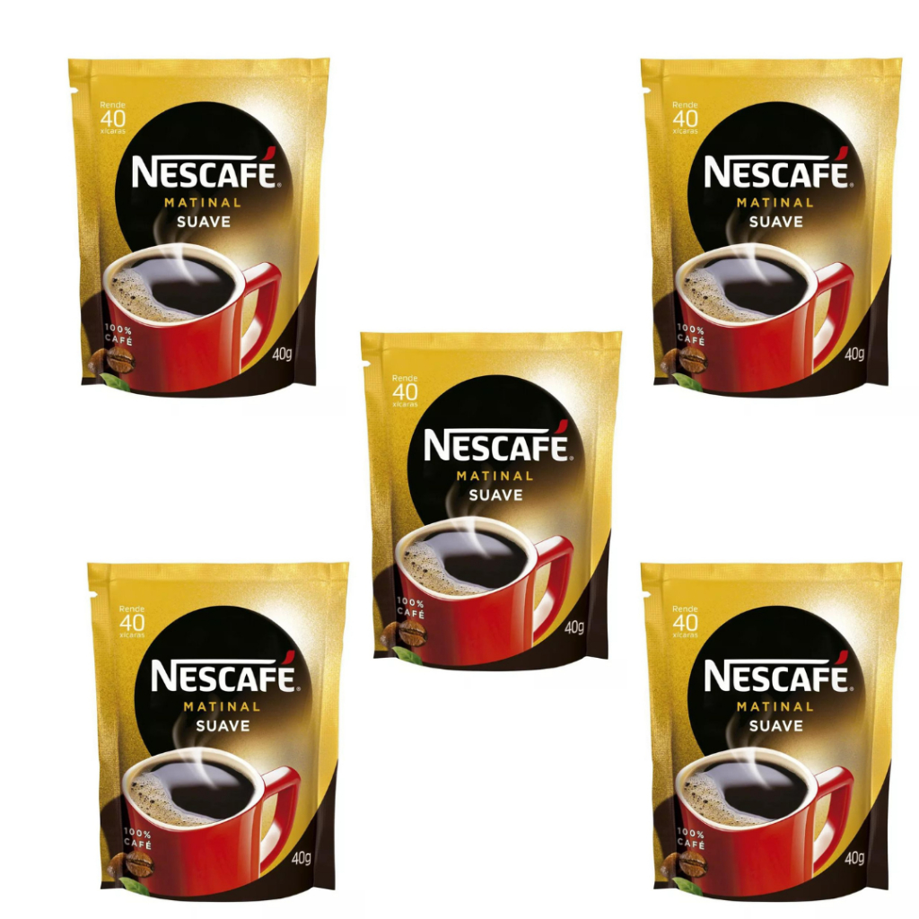 Café Solúvel Nescafé Suave Sache 40g - Nestlé Kit C/5 | Shopee Brasil