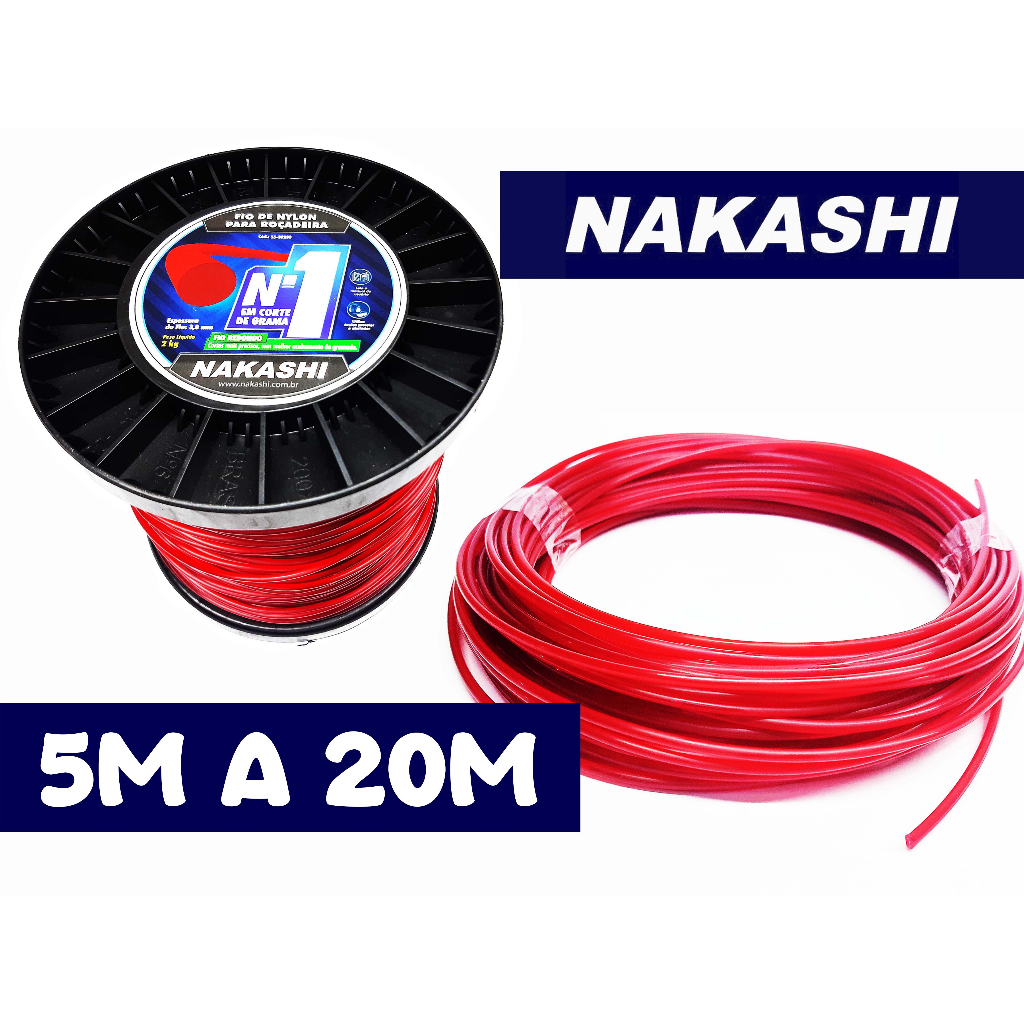 Fio Nylon para Roçadeira profissional - Nakashi 3mm | Shopee Brasil
