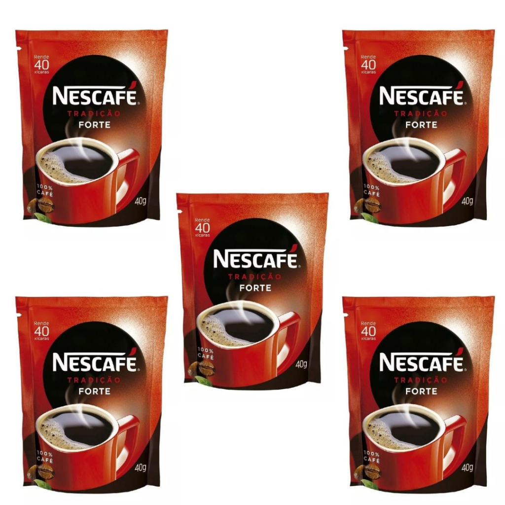 Café Solúvel Nescafé Forte Sache 40g - Nestlé Kit C/5 | Shopee Brasil