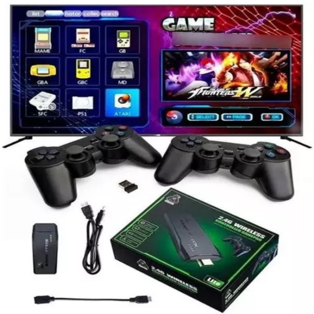 Videogame Game Stick 20 mil Jogos Retrô 2 Controles Sem Fio Console ...
