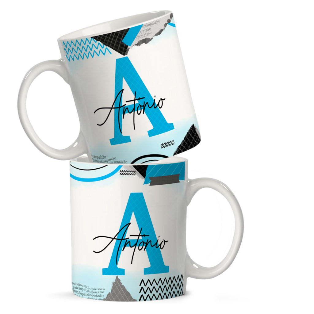 Caneca Personalizada Com Inicial do Nome Masculina 325 ML | Shopee Brasil