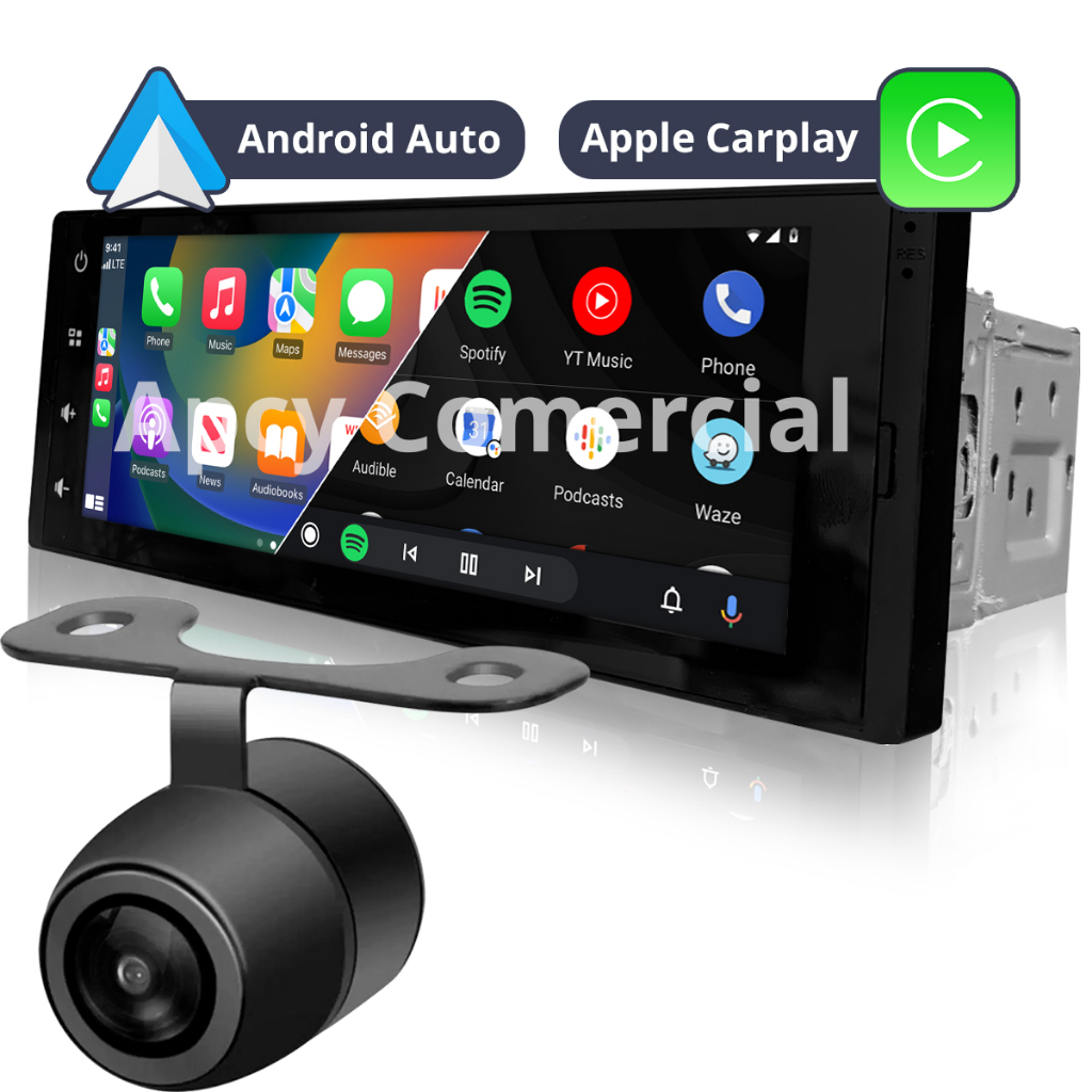 Central Multimídia 1 Din Mp6 Android Auto & Carplay Touch + Câmera de ...