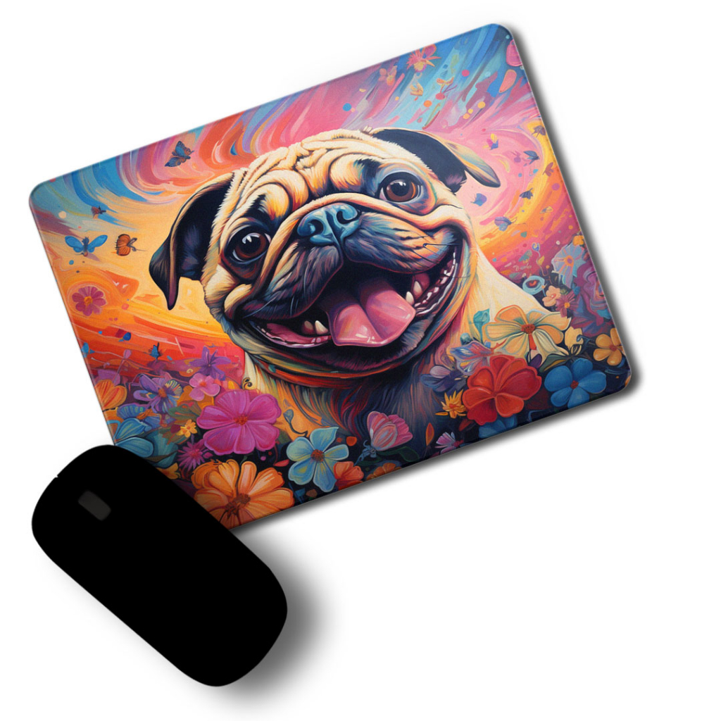 Mouse Pad De Cachorro Pug emborrachado Personalizado | Shopee Brasil
