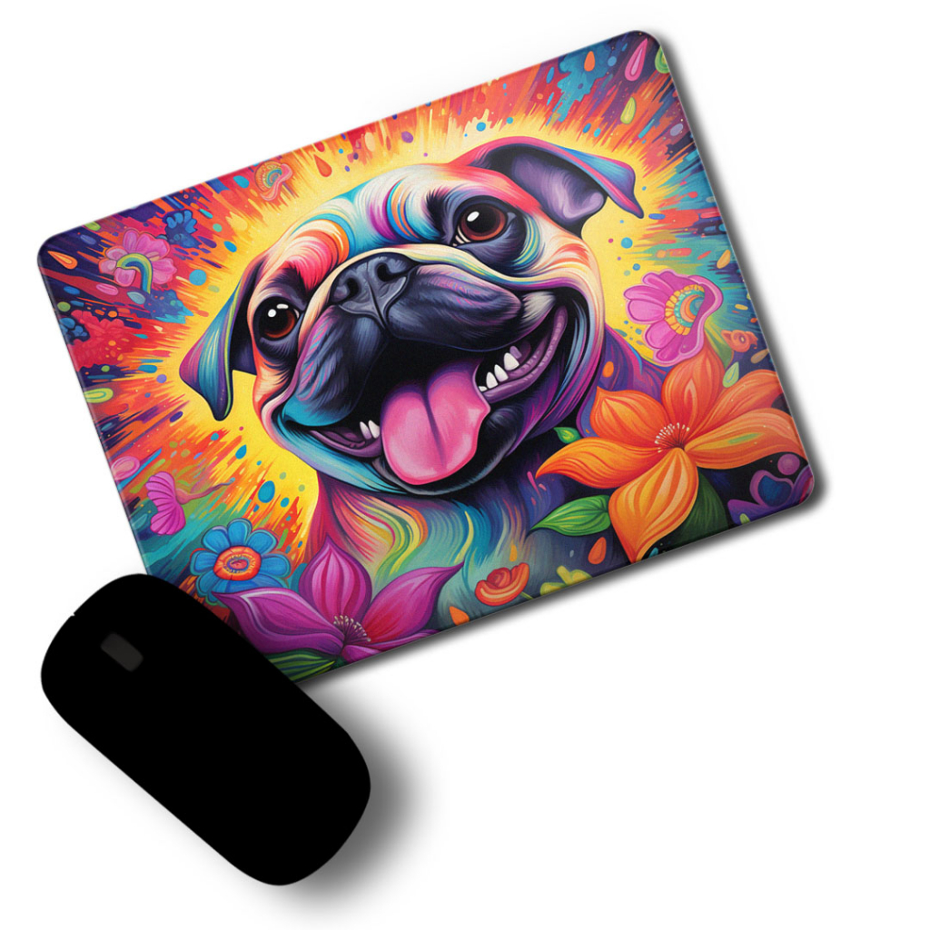 Mouse Pad de Cachorro Pug Personalizado Emborrachado 23X18 cm | Shopee ...