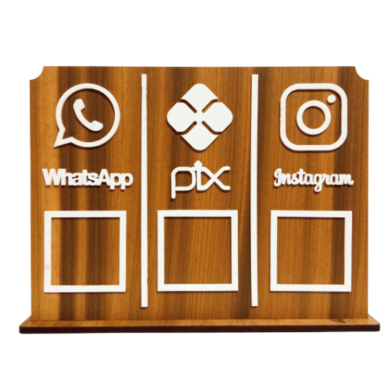 Placa Pix 3 QR Codes MDF Clara | Shopee Brasil