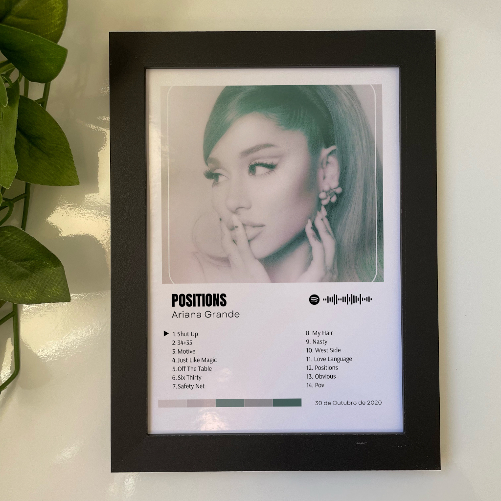 Quadro Álbum Spotify Capa Álbum Positions Ariana Grande | Shopee Brasil
