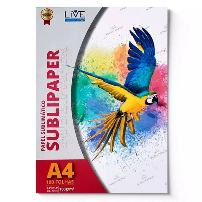 Papel Sublimático LiveSub A4 21x29,7cm 100g - 100 Folhas | Shopee Brasil
