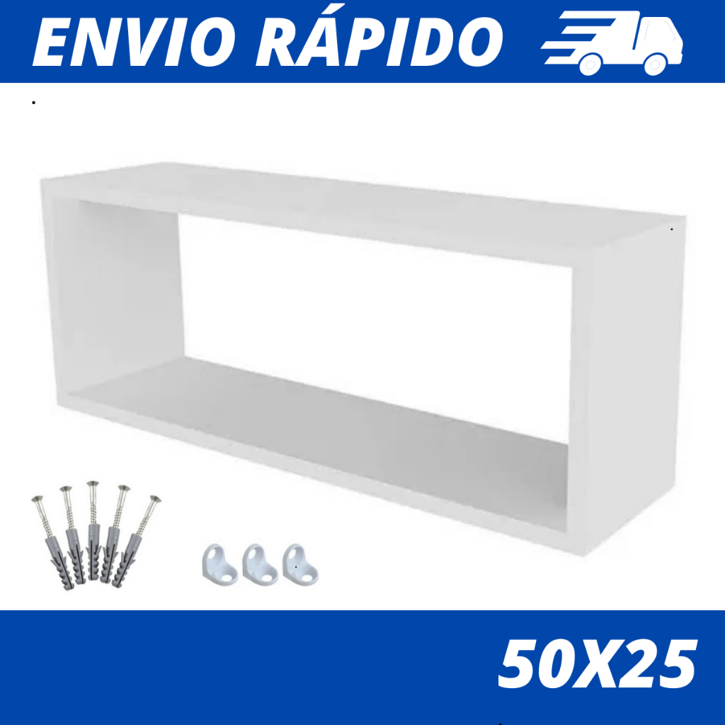 Nicho MDF Retangular 50x25 Branco Sala Decoração Banheiro | Shopee Brasil