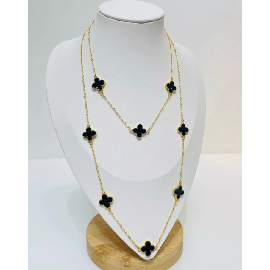 Colar Duplo Virginia Trevo Folheado A Ouro 18k Lançamento Promoção só ...