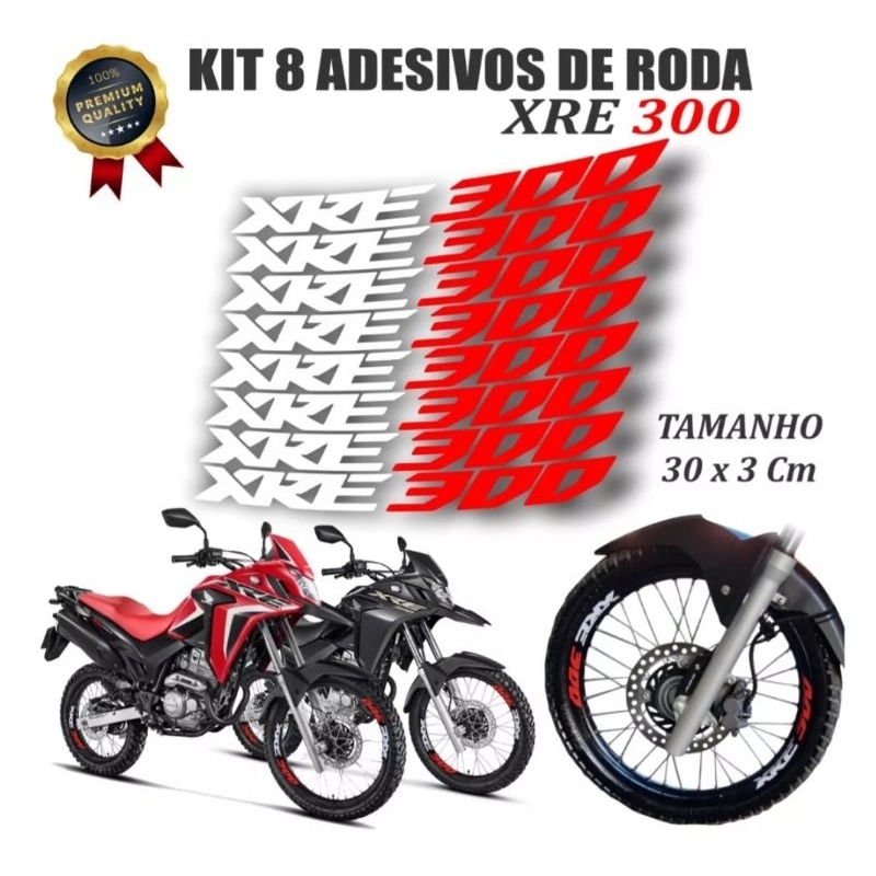 Adesivo Xre 300 Adesivos de Roda 8 uni. 30x3Cm | Shopee Brasil