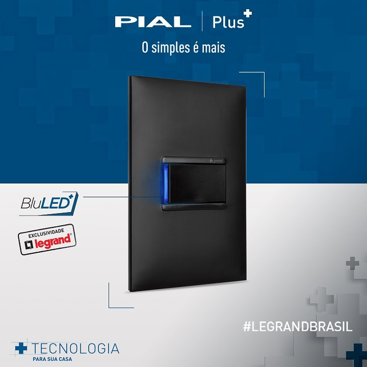 Placas 4x2 e 4x4 Tomadas 10a 20a Interruptores Teclas Linha Pial Plus+ ...