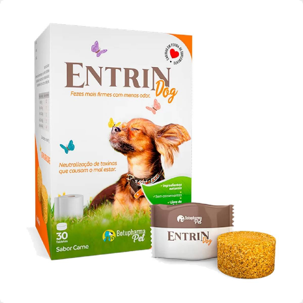 Entrin Dog Suplemento Nutricional Botupharma Pet - 30 Tabletes | Shopee ...