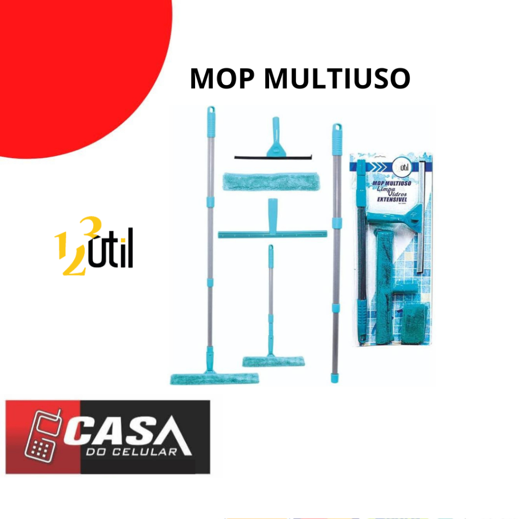 MOP MULTIUSO LIMPA VIDRO EXTENSIVEL | Shopee Brasil