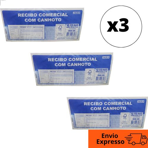 Recibo Comercial Com Canhoto C/50 Folhas 200mmx91mm São Domingos | Shopee Brasil