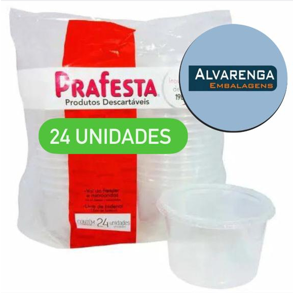 KIT POTE PRAFESTA REDONDO 145 / 200 / 250 / 500 / 1000 ML (24 unidades) | Shopee Brasil
