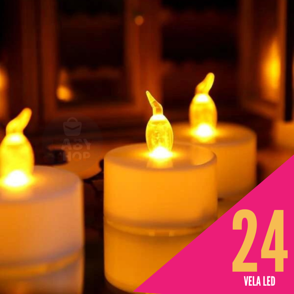 Kit 24 Velas de Led Chama Realista Decorativa | Shopee Brasil