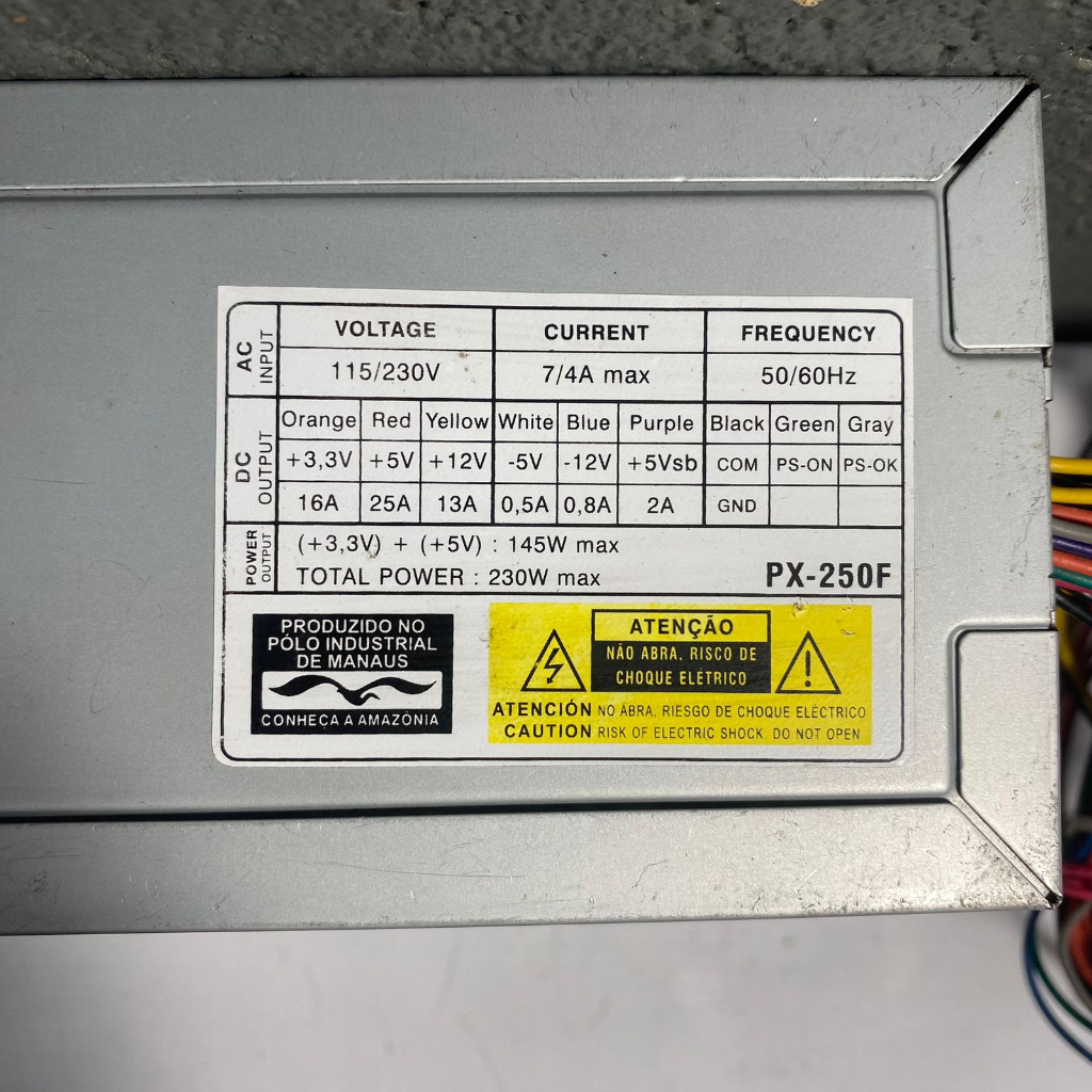 Fonte Real Digiboard Modelo: Px-250f 24pinos 230w Sata Atx | Shopee Brasil