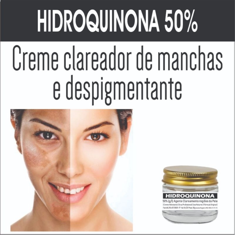 Creme Clareador Manchas Hidroquinona 50% 30g | Shopee Brasil