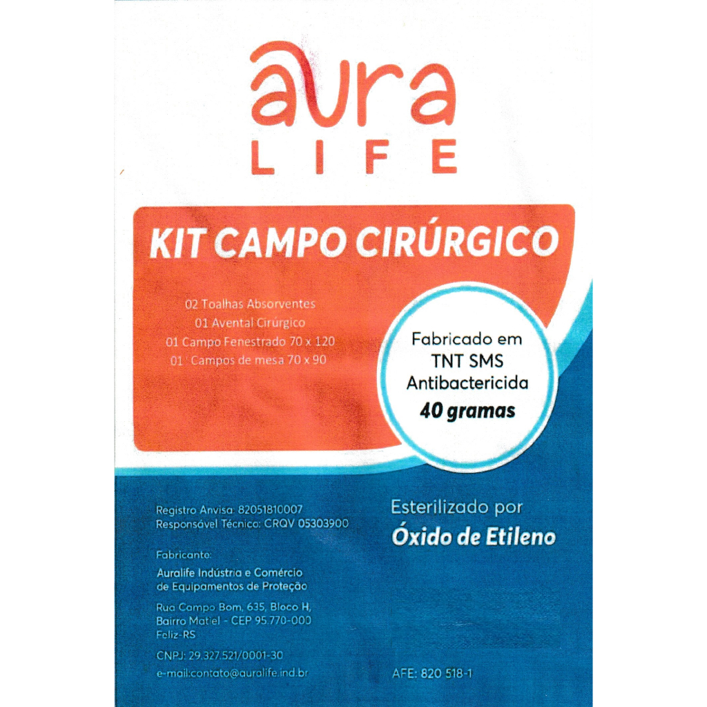 KIT CAMPO CIRÚRGICO AZUL 40 G AURA LIFE | Shopee Brasil