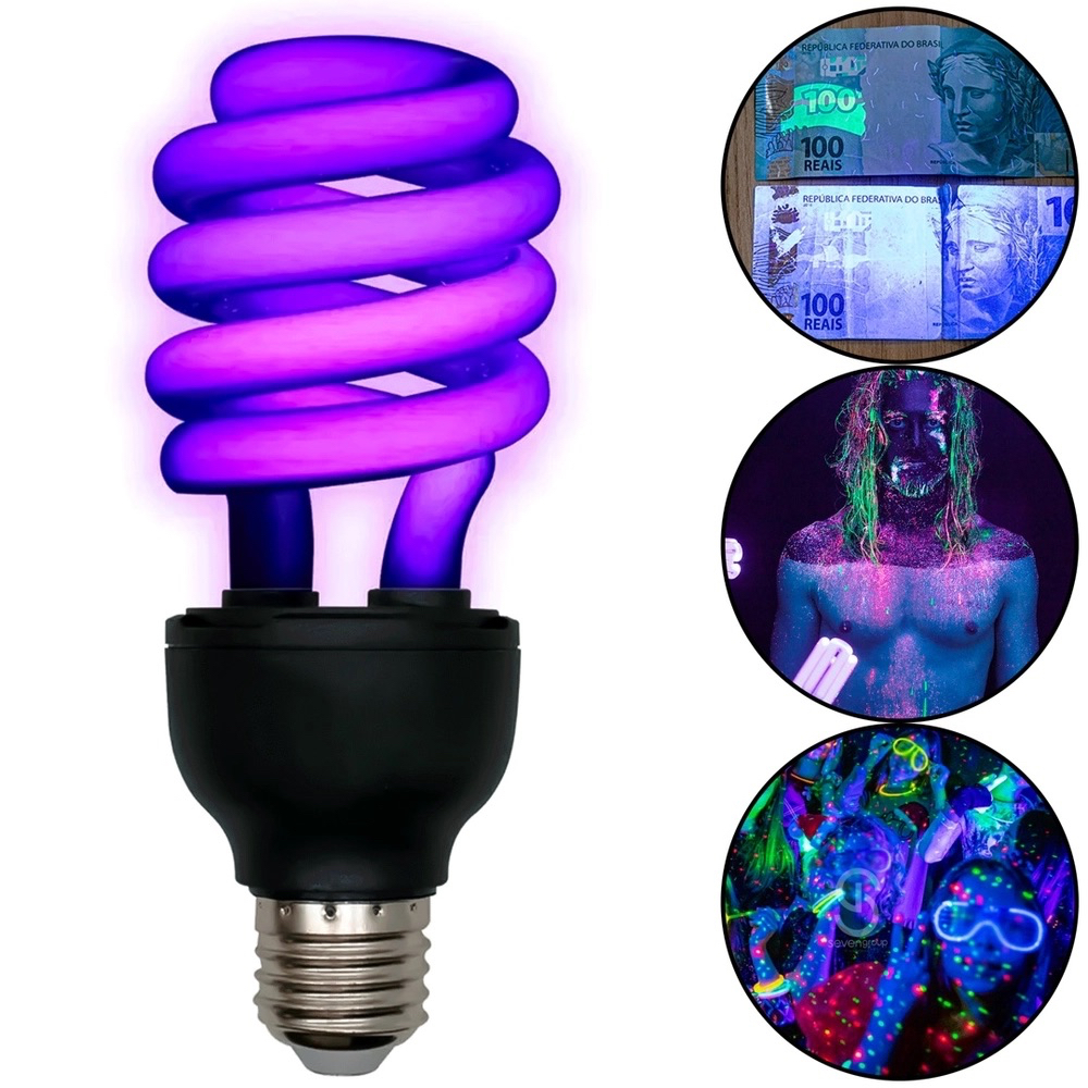 Lâmpada Luz Negra 110v 36w Ultra Violeta Neon Para Festas Eventos ...