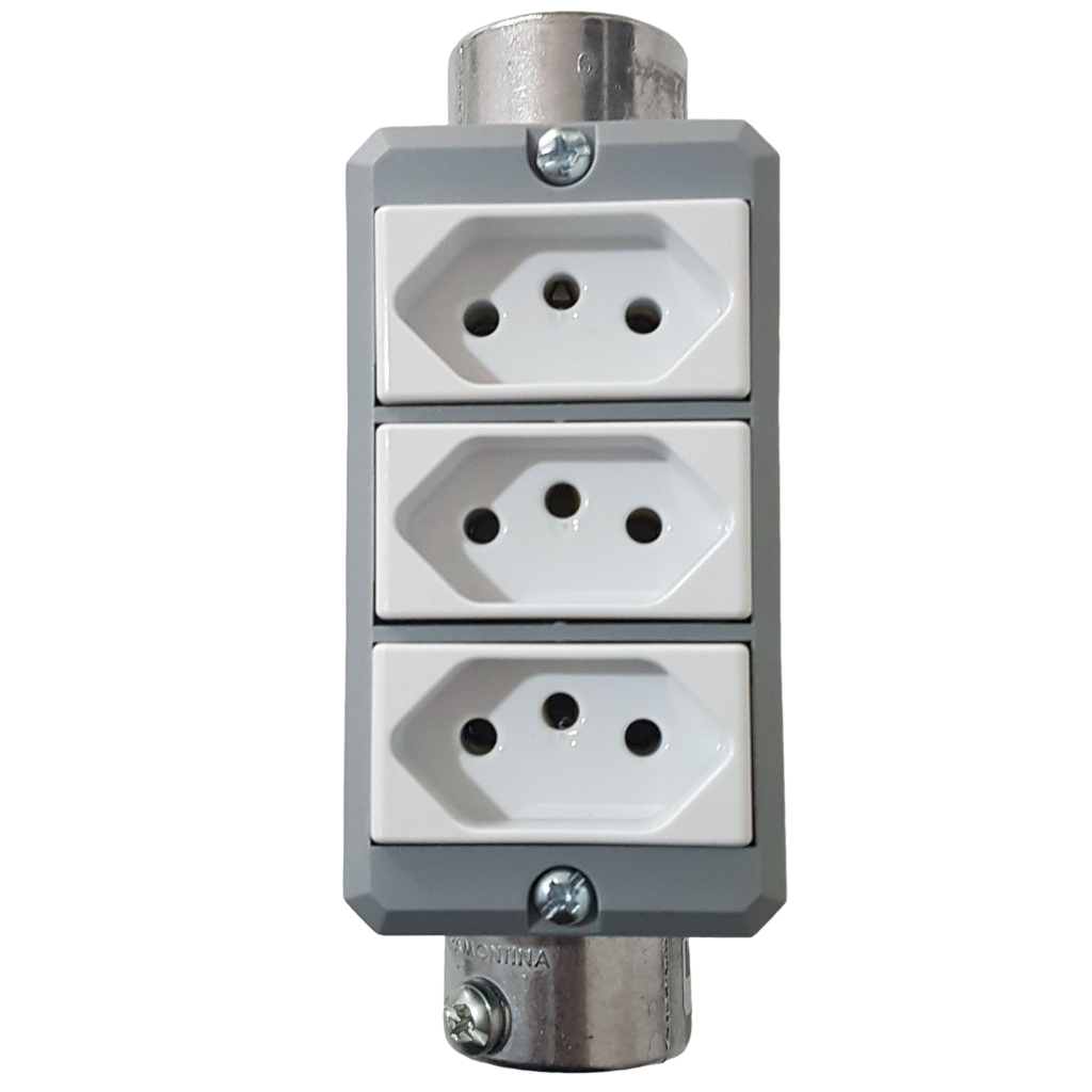 Condulete C alumínio 3/4 tomada tripla 20A - Tramontina | Shopee Brasil