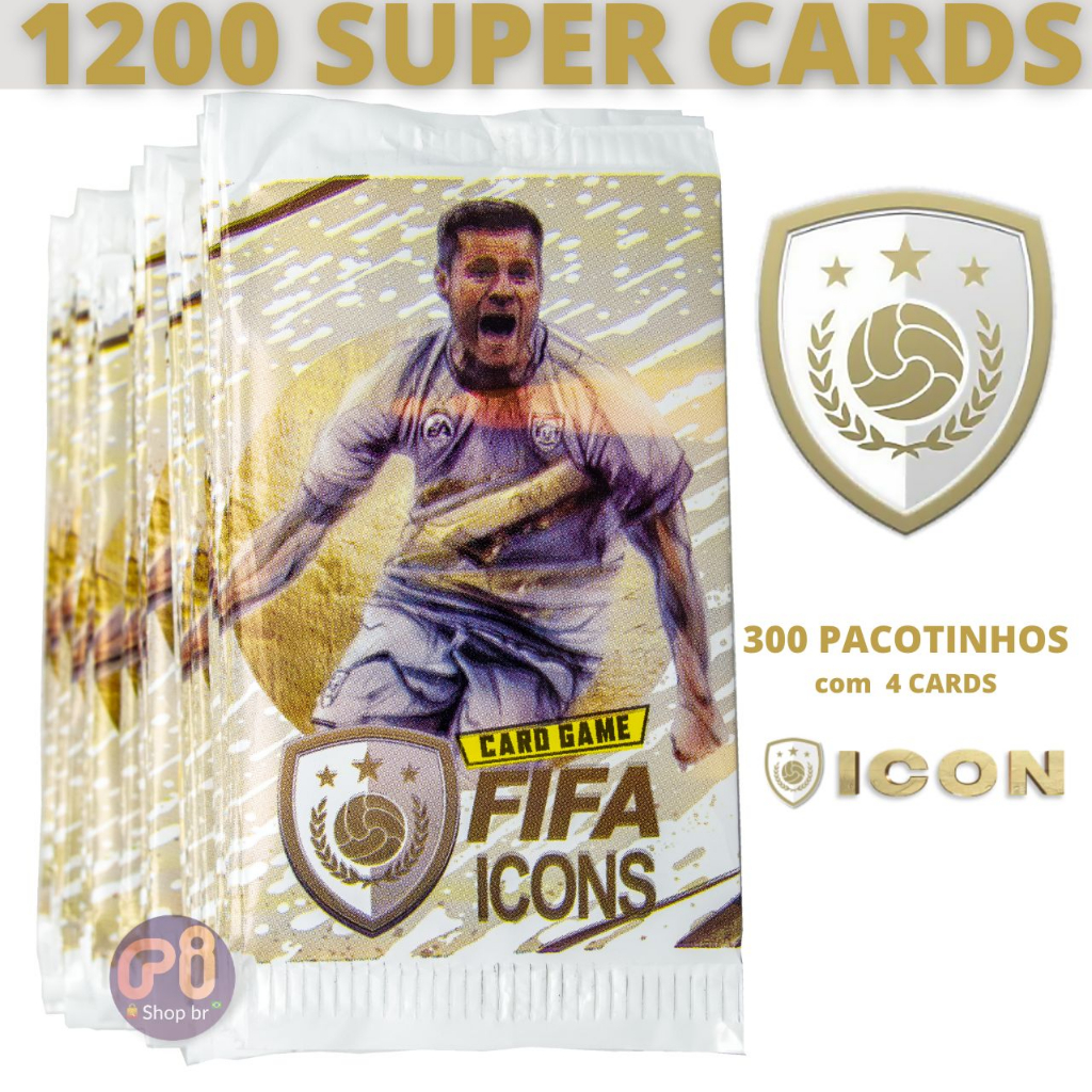 Kit Com 1200 Cards FIFA ICONS 23 = 300 Pacotinhos c/ 4 Cards em cada ...