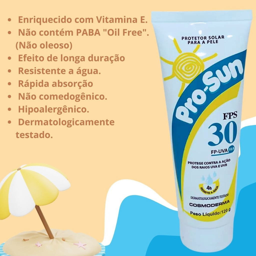 PROTETOR SOLAR FPS 30 PROSUN - COSMODERMA 120G | Shopee Brasil
