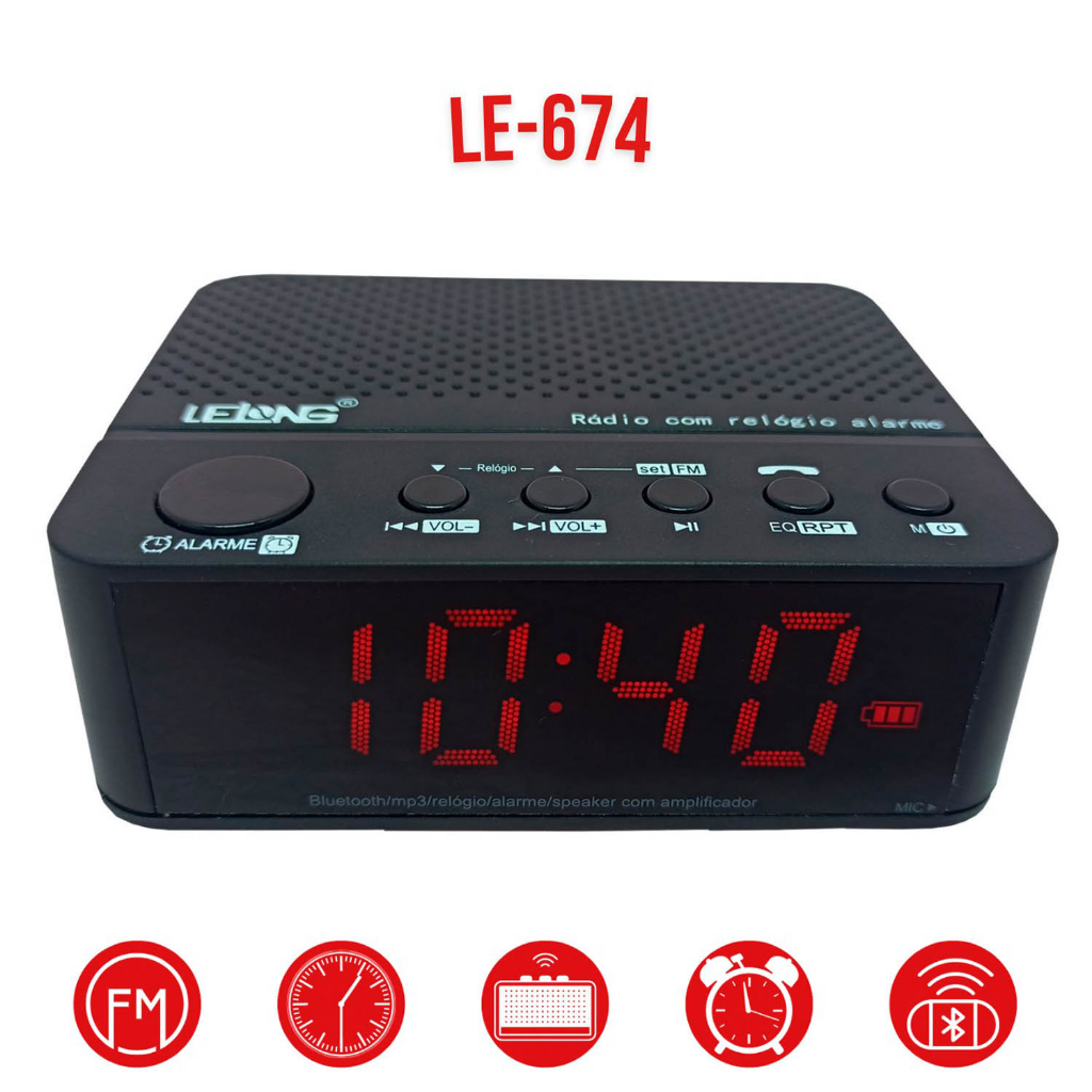 Radio Relogio Alarme LE-674 | Shopee Brasil