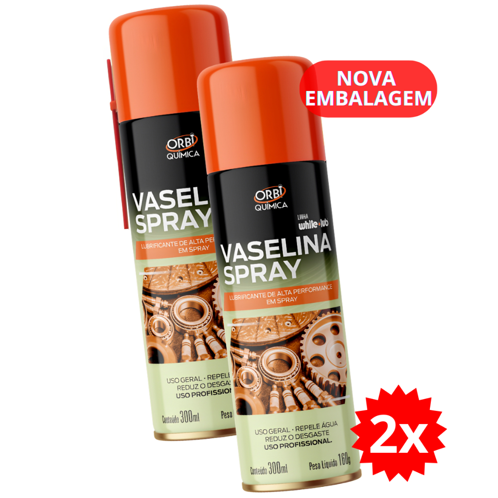 Kit 2 Vaselina Liquida Spray Lubrificante Uso Geral Orbi 300ml | Shopee ...