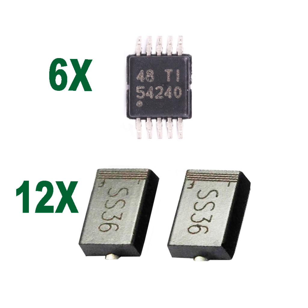 6 Pçs Diodo Ss36 Sk36 60V + 3 uni Tps54240 Ci Novo e Original Tps 54240 ...