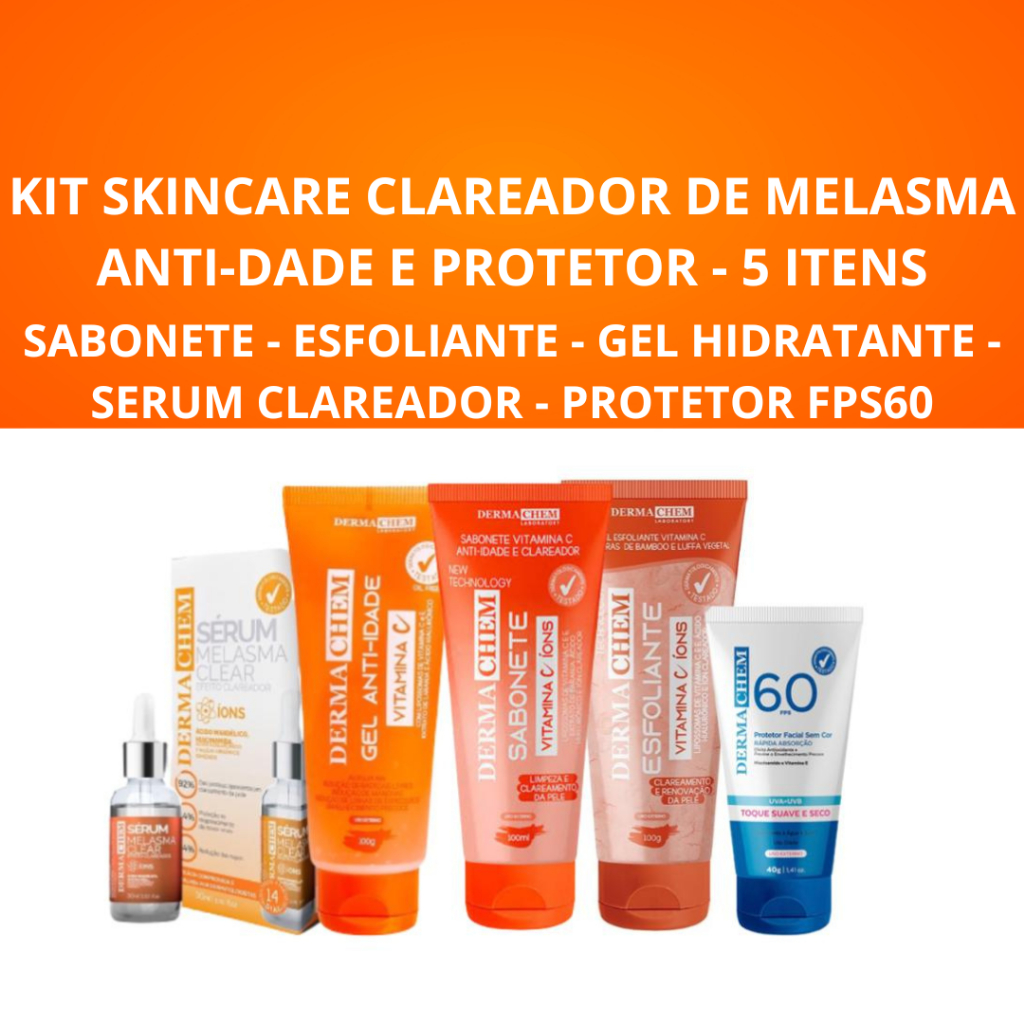 Kit Skincare Clareador de Melasma com Protetor solar Dermachem | Shopee ...