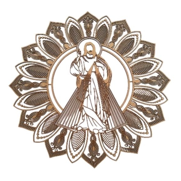 Mandala/Placa decorativa/Quadro Jesus Misericordioso em MDF crú, | Shopee Brasil