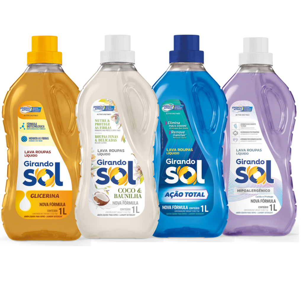 Lava Roupa Sabão Liquido Girando Sol 1 Litros Tipos | Shopee Brasil