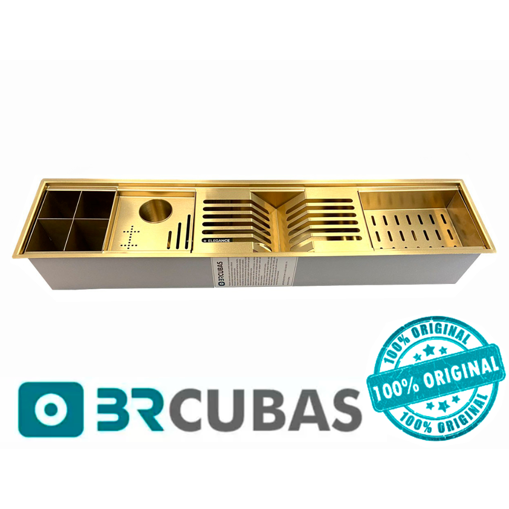 Calha Canal Organizador Escorredor Úmida Inox - BR CUBAS - dourada ...