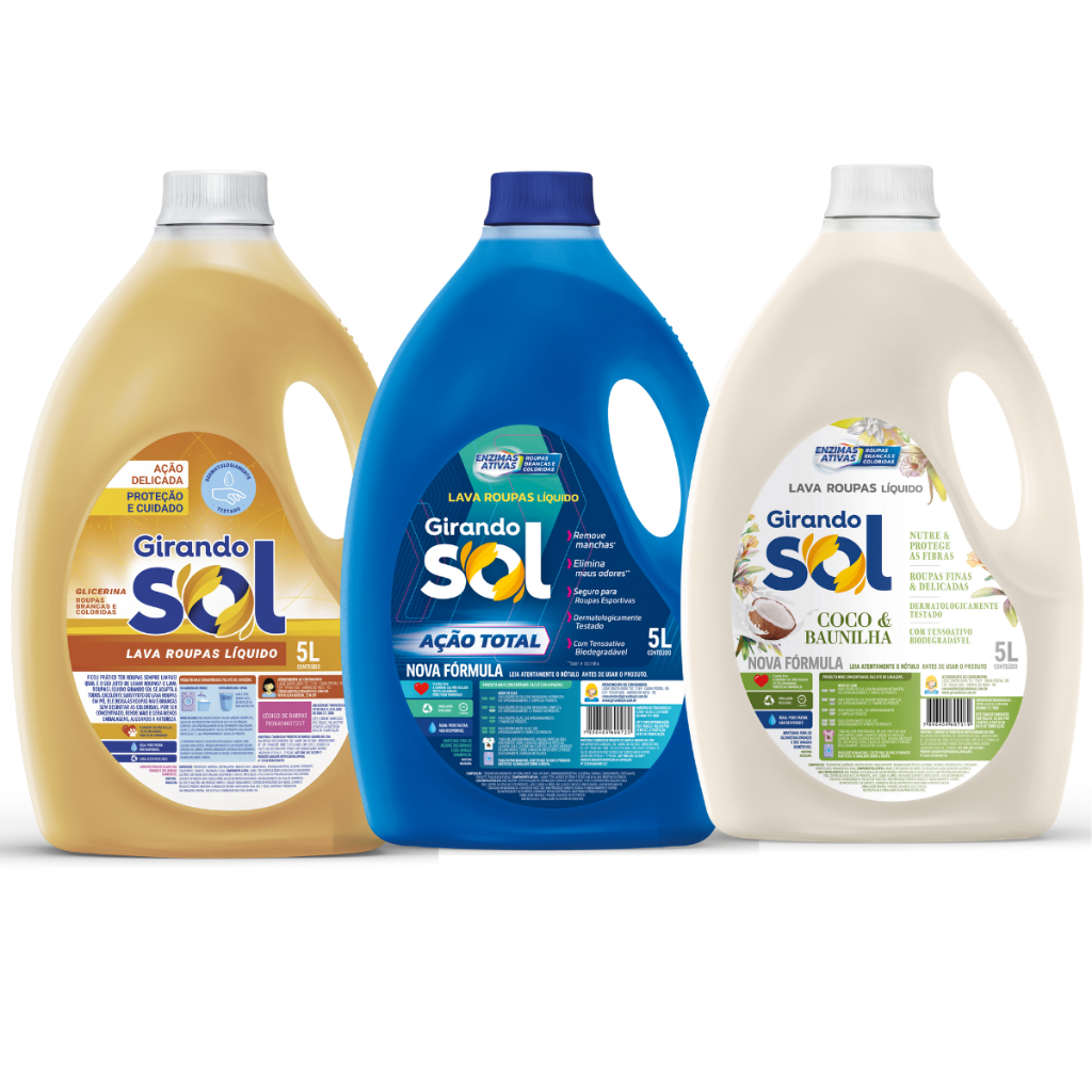 Lava Roupa Sabão Liquido Girando Sol 5 Litros Tipos | Shopee Brasil