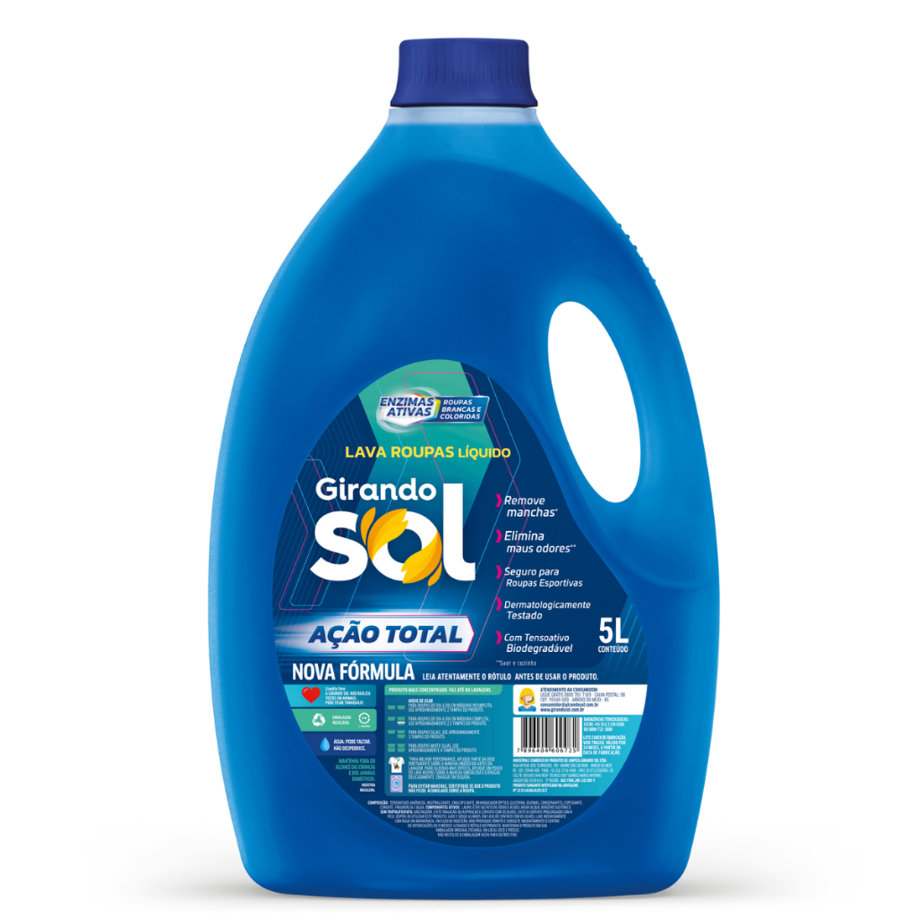 Lava Roupa Sabão Liquido Girando Sol 5 Litros Tipos | Shopee Brasil