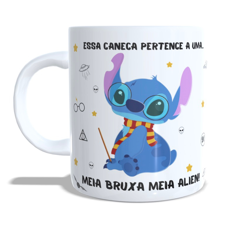 Caneca Personalizada com seu nome Lilo Stitch e Harry Potter Hogwarts ...