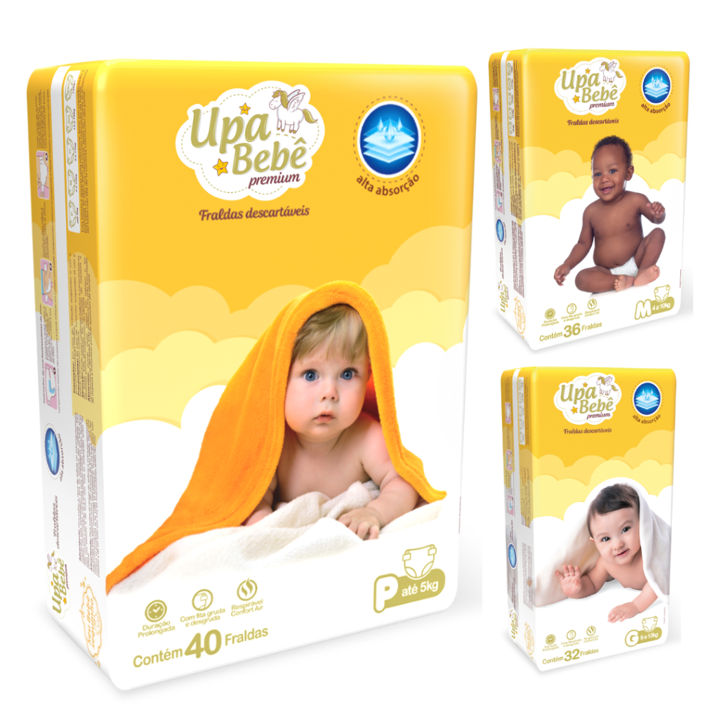 Fralda Descartavel Upa bebe PREMIUM Mega | Shopee Brasil