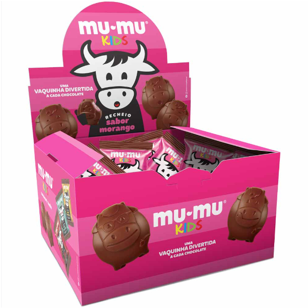 Chocolate Mu Mu Morango 24 unidades | Shopee Brasil