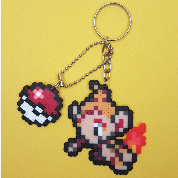 Chaveiro/ Ímã/ Pin/ Bottom Chimchar - Pokémon - Pixel Art/ Pixel Arte ...