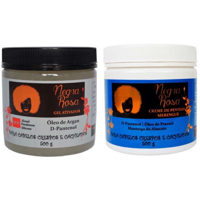 Kit Negra Rosa Gel e Creme de pentear Merengue | Shopee Brasil