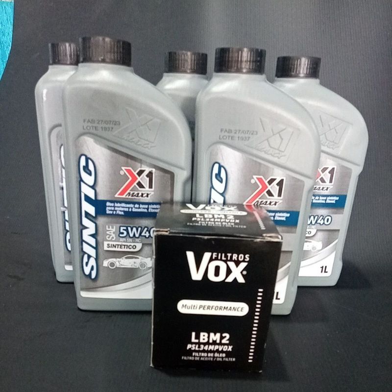 kit troca de óleo 5 litros 5W40 Sintic X1MAX+filtro ( leia a discrição ...
